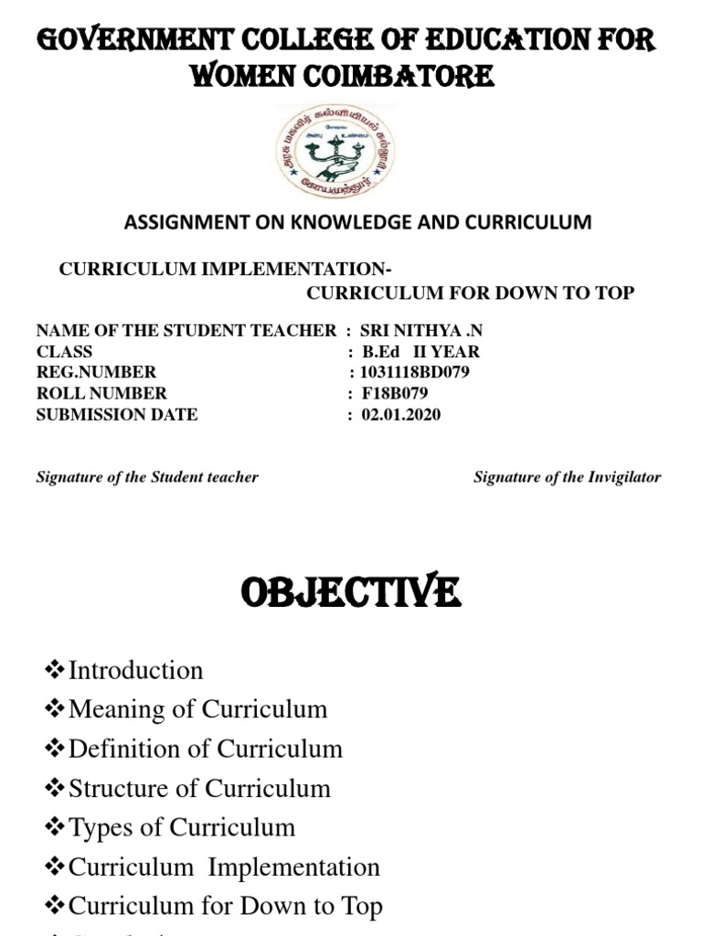 Knowledge and Curriculum | PDF | Top Down And Bottom Up Design | Curriculum