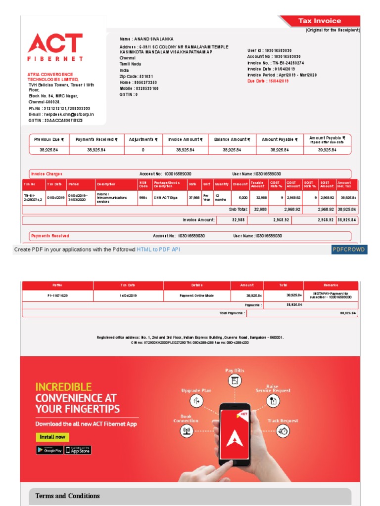 Broadband Bill | PDF | Invoice | Cheque