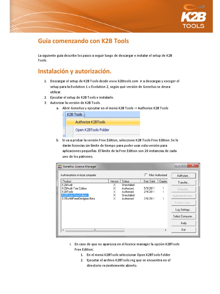 Guia Comenzando Con K2B Tools | PDF | Usuario (informática) | Bases de ...