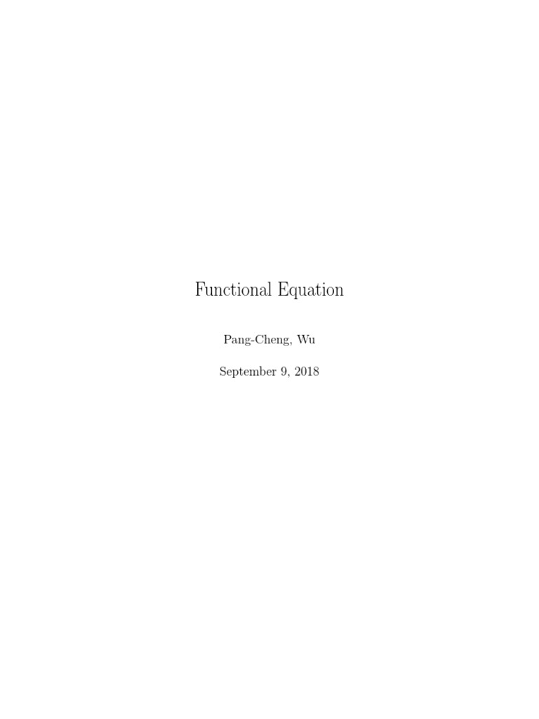 Functional Equations PDF | PDF | Function (Mathematics) | Continuous Function