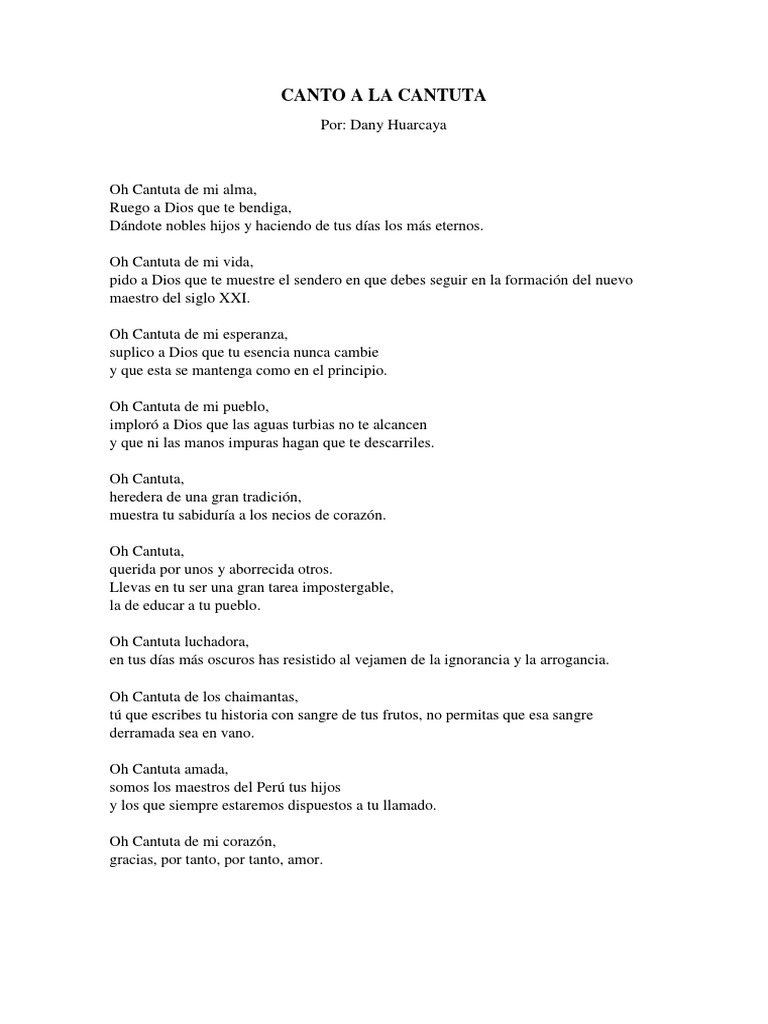 Poema Canto A La Cantuta | PDF
