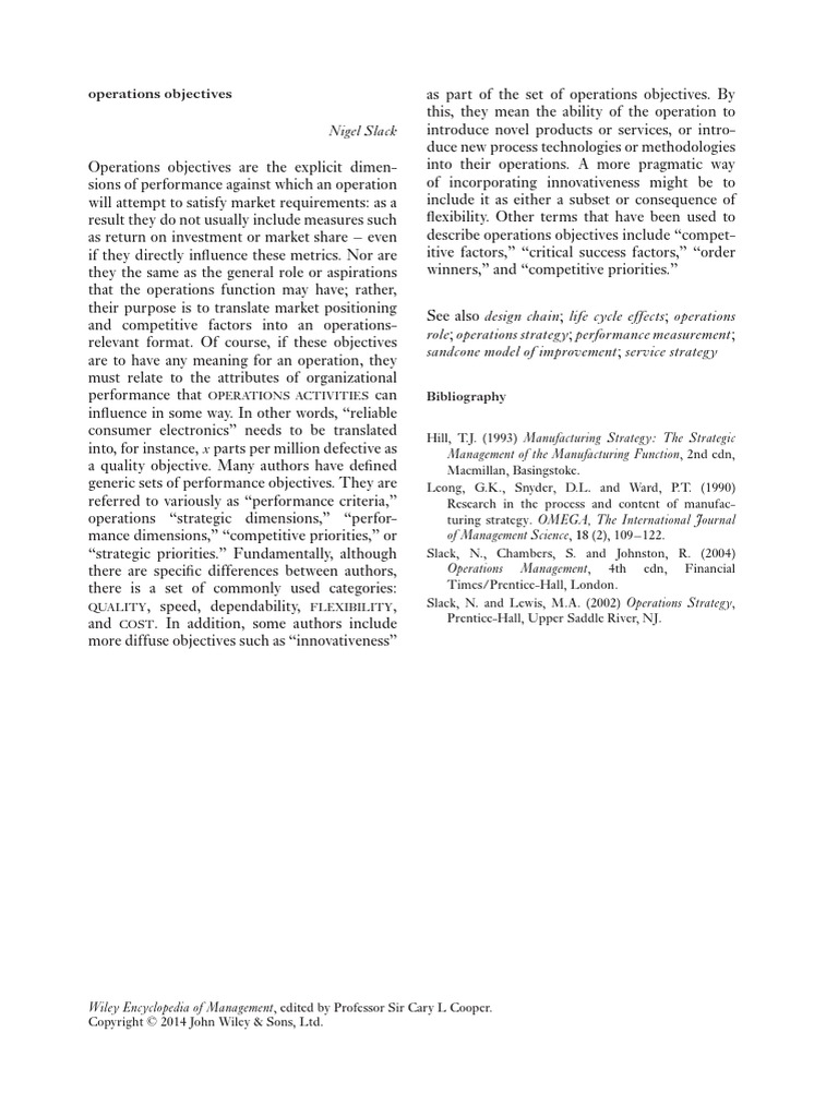 Operational Objectives Definition | PDF | Economies | Business