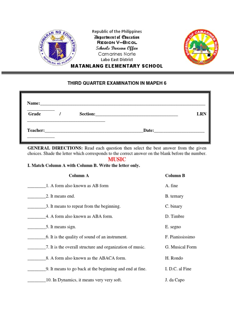 Mapeh 6 | PDF | Hand | Arm