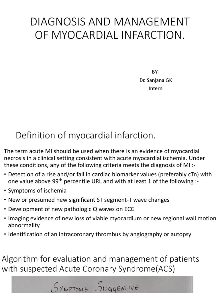 Diagnosis and Management of Myocardial Infarction | PDF | Percutaneous ...