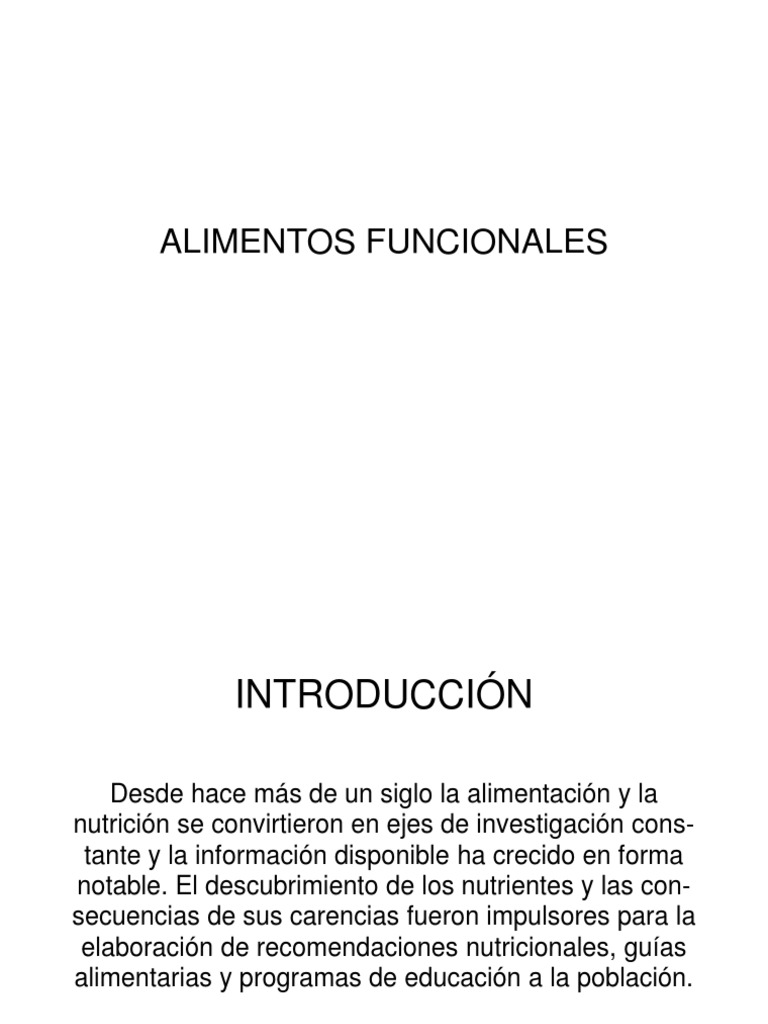 Alimentos Funcionales | PDF | Comida funcional | Alimentos