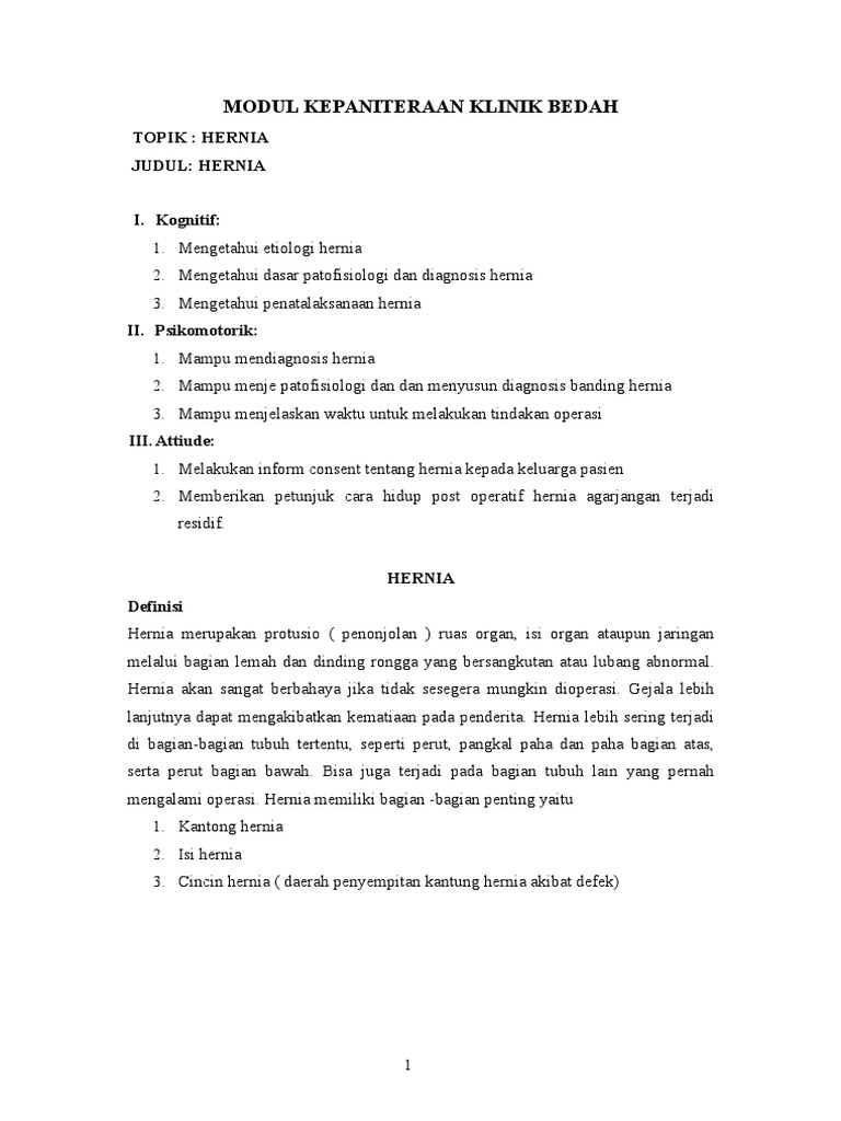 Modul Bedah Hernia | PDF