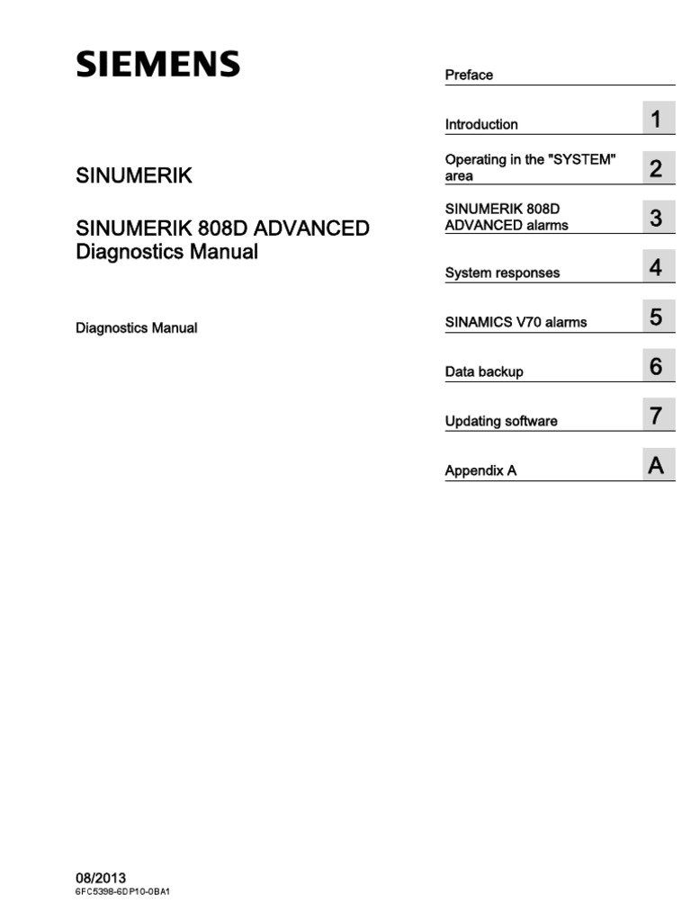 Sinumerik - 808d - Advanced Diagnostics Manual | PDF | Programmable ...