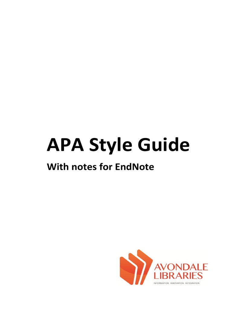 APA With Endnote PDF | PDF | Citation | Apa Style