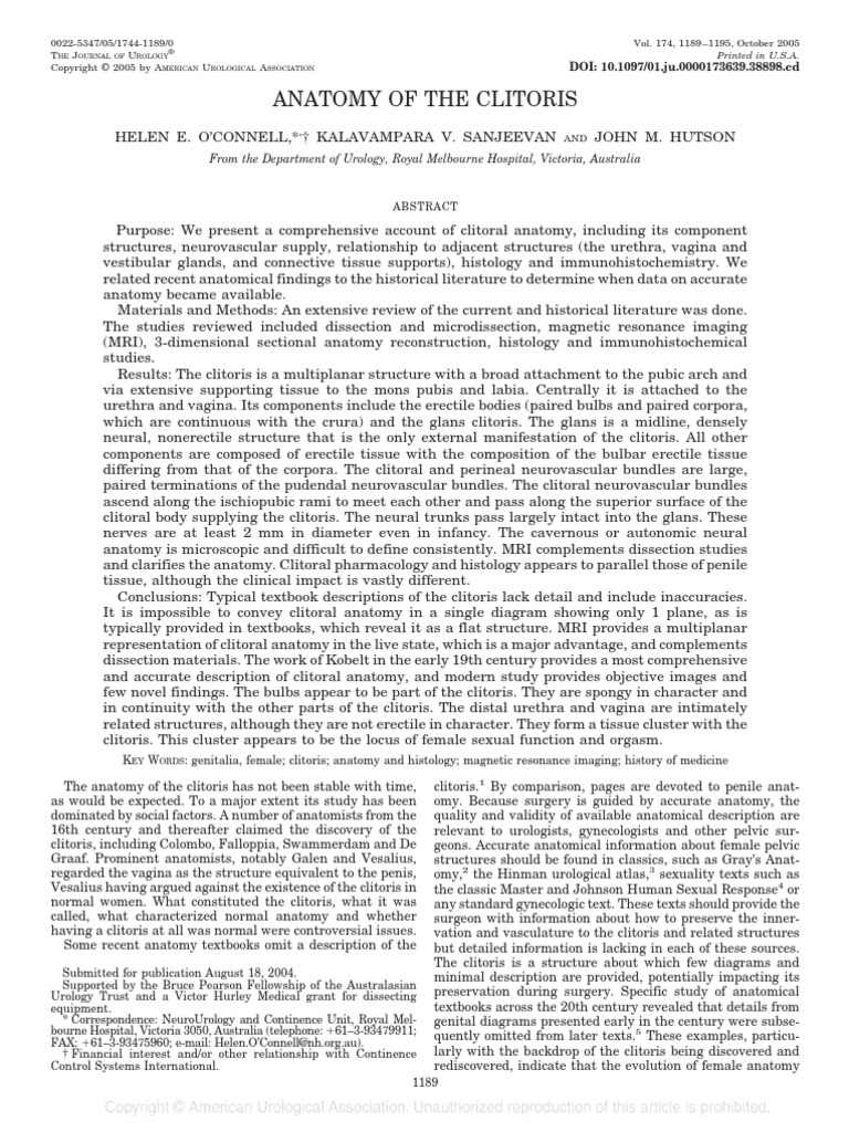 Anatomy of The Clitoris | PDF | Clitoris | Vagina