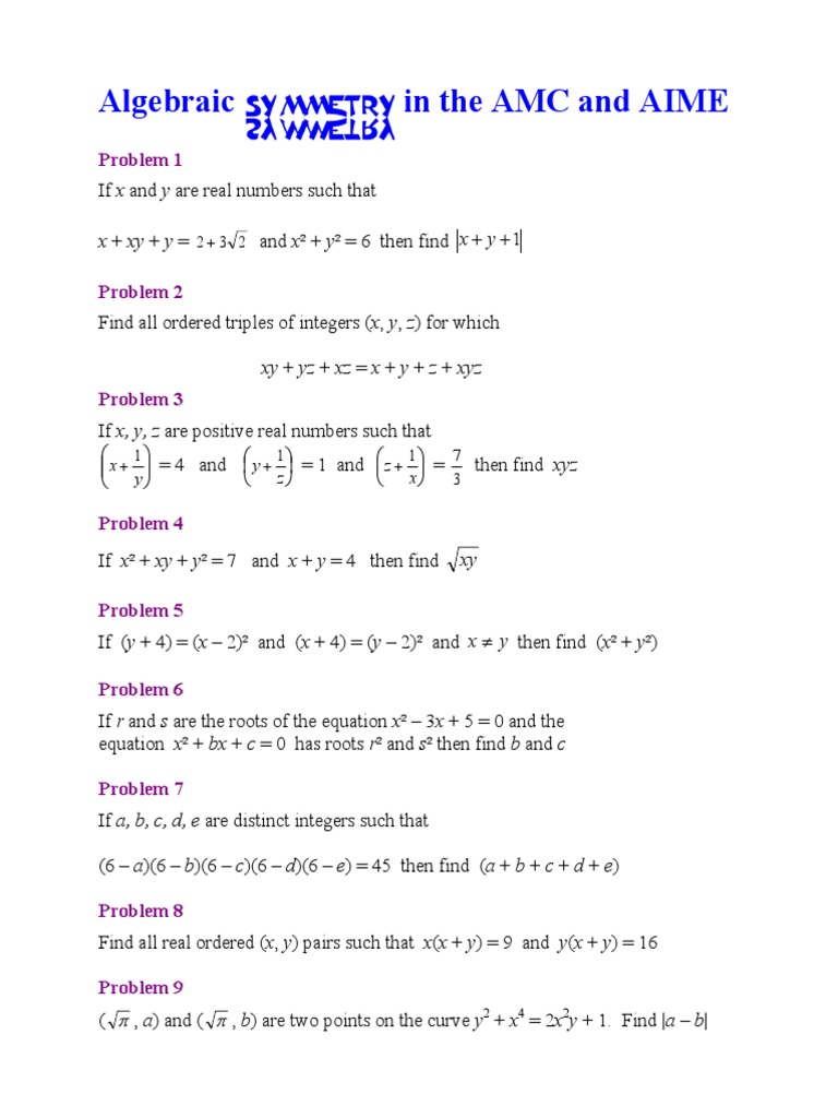 Algebra Symmetry 4 | PDF | Group (Mathematics) | Equations