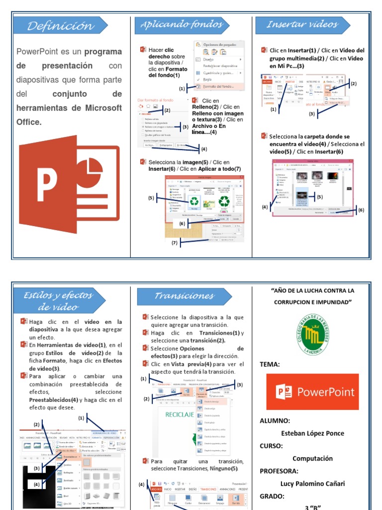 Triptico Powerpoint | PDF | Microsoft PowerPoint | Microsoft Windows