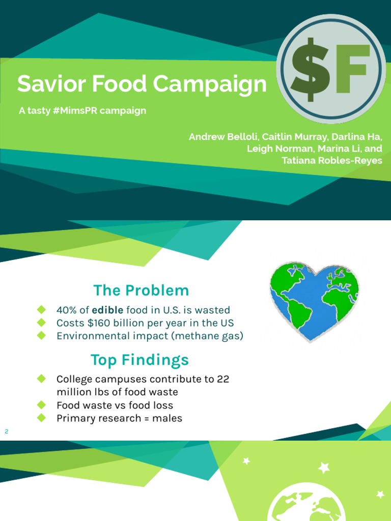 Savior Food Campaign Slides | PDF | Communication | Foods