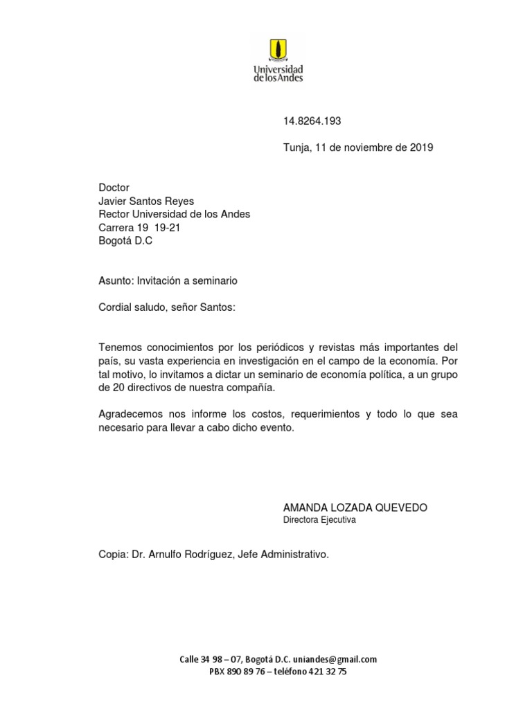 Carta Estilo Bloque, Ejemplo | PDF