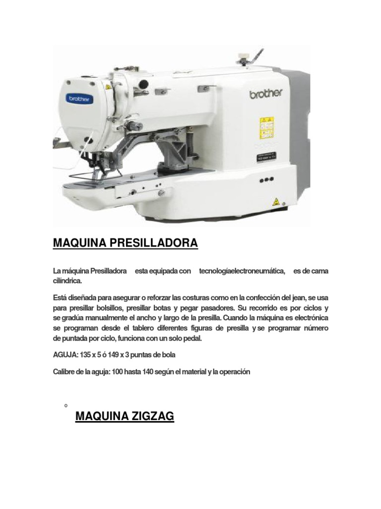 Máquina Presilladora: Características y Usos | PDF | Tecnología