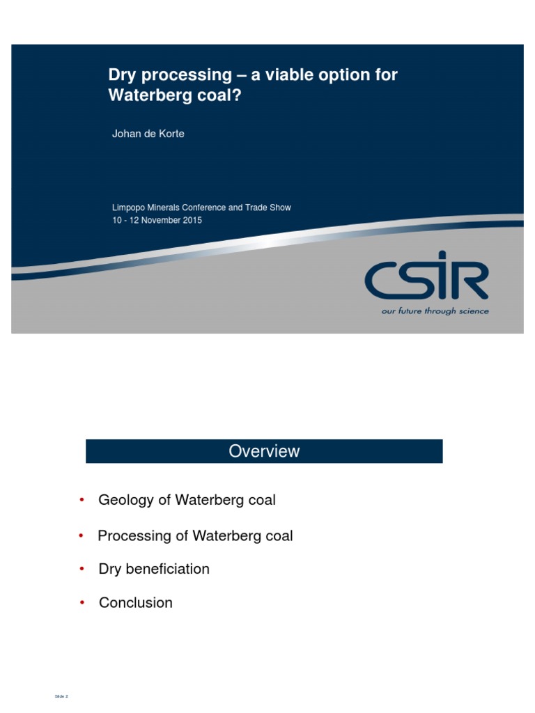 Dry Processing for Waterberg Coal | PDF | Coke (Fuel) | Coal