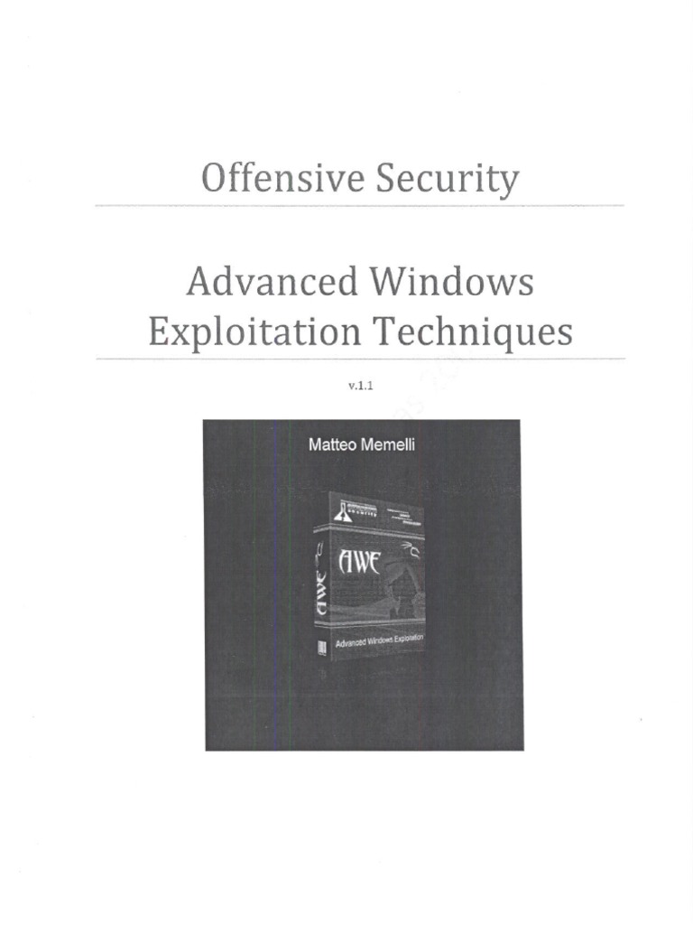 Offensive Security - Advanced Windows Exploitation (AWE) PDF | PDF