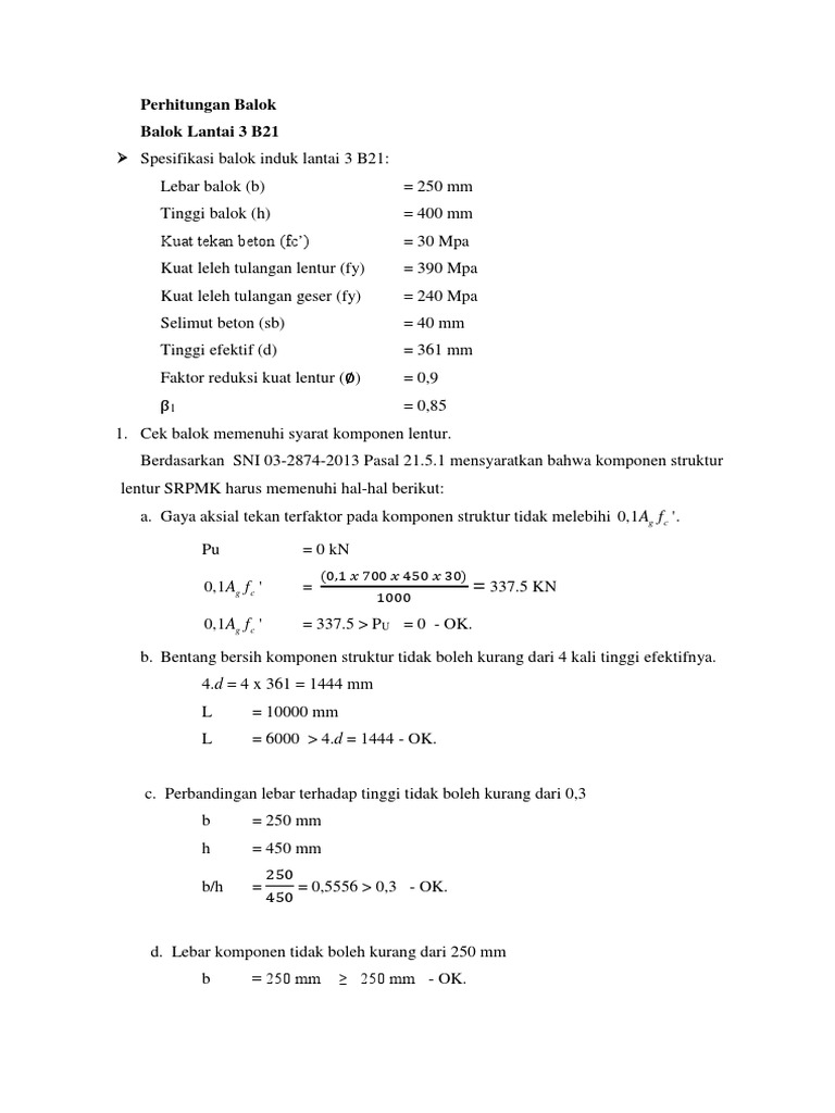 Perhitungan Balok Anak | PDF