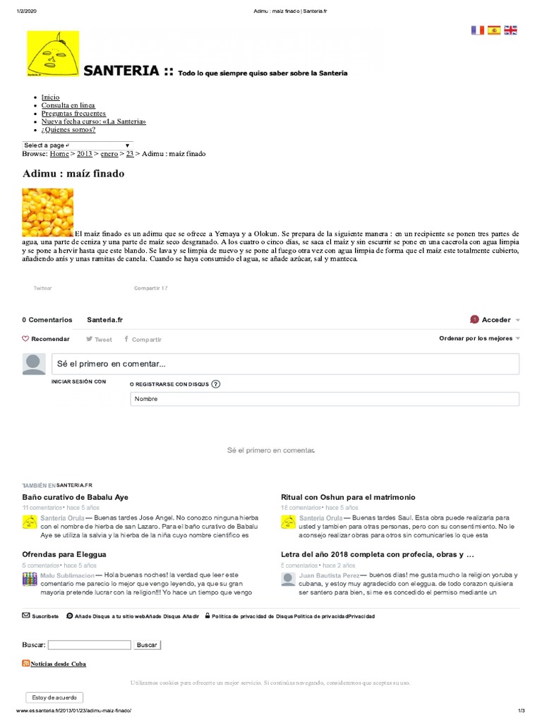 Adimu - Maíz Finado - Santeria | PDF | Business