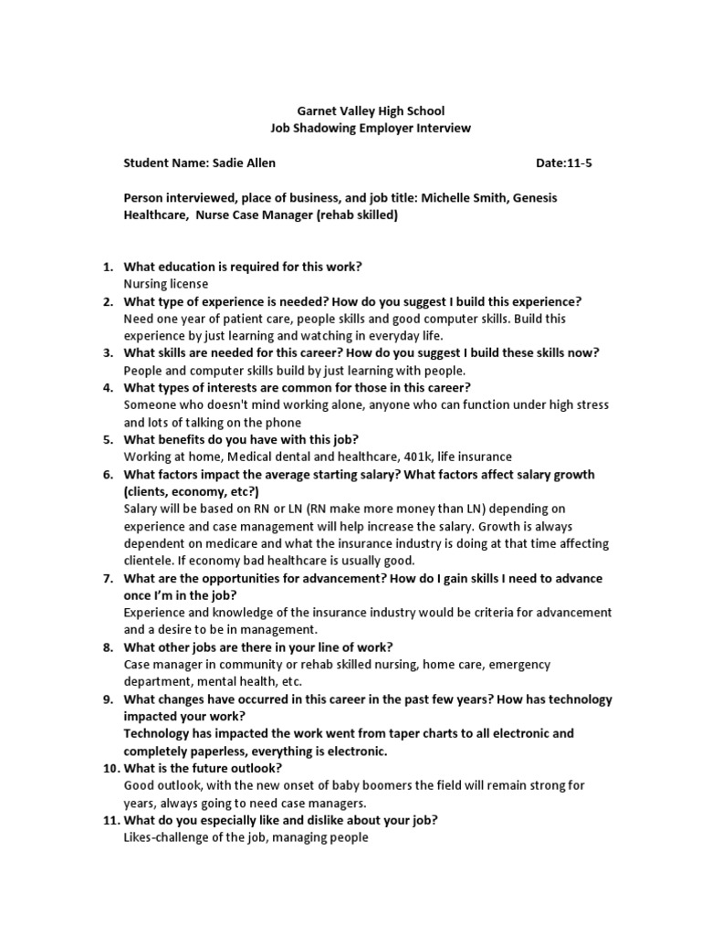 Interview Questions - Nurse | PDF | Nursing | Employment