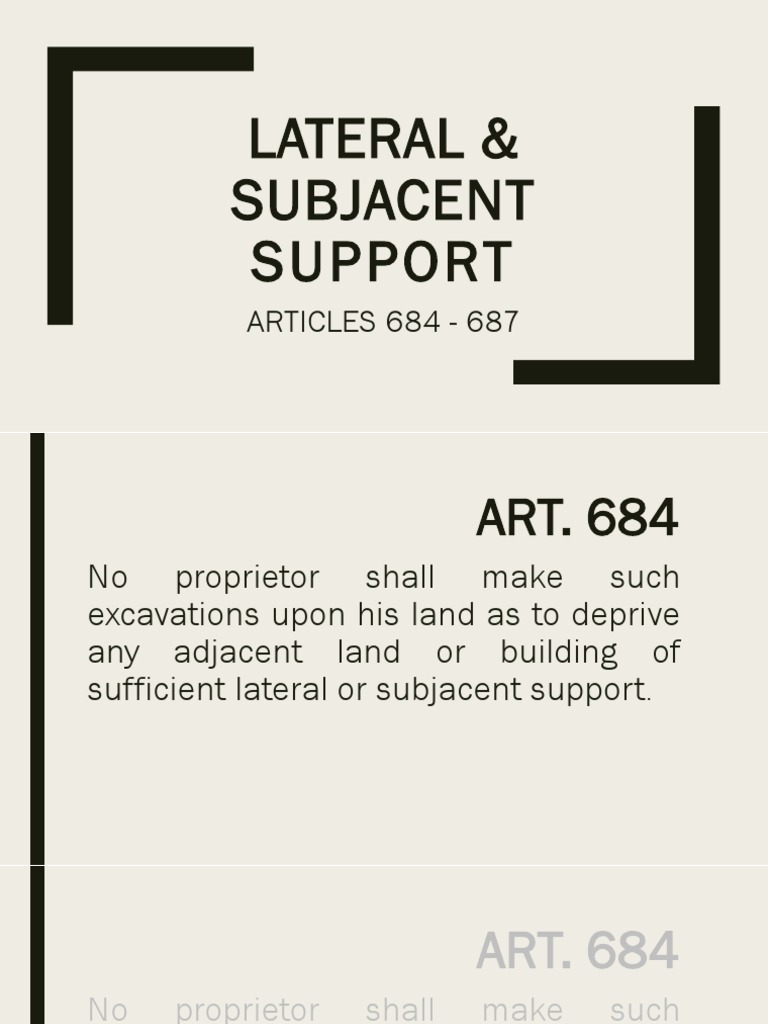 Lateral and Subjacent Support Rights | PDF | Easement | Property