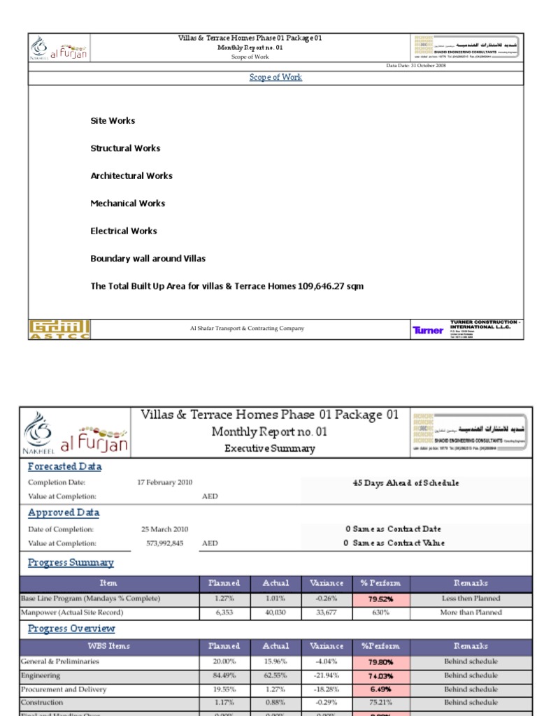 Monthly Report | PDF | Economic Sectors | Engineering