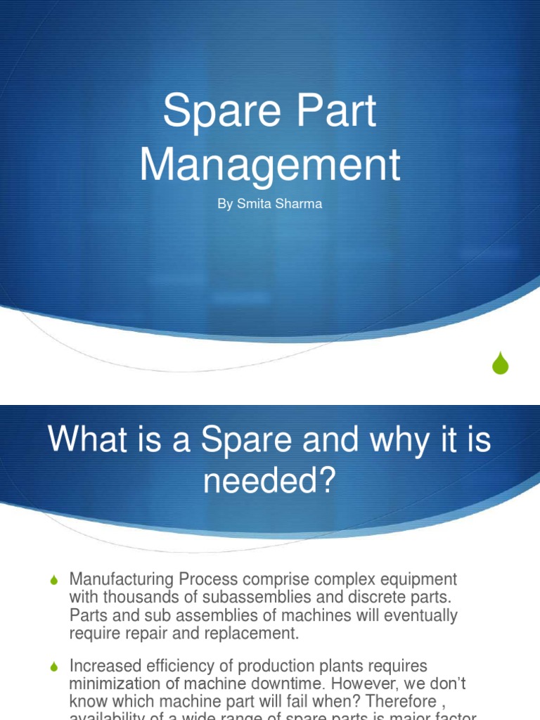 Spare Parts Management 160212100612 | PDF | Mathematical Model | Inventory