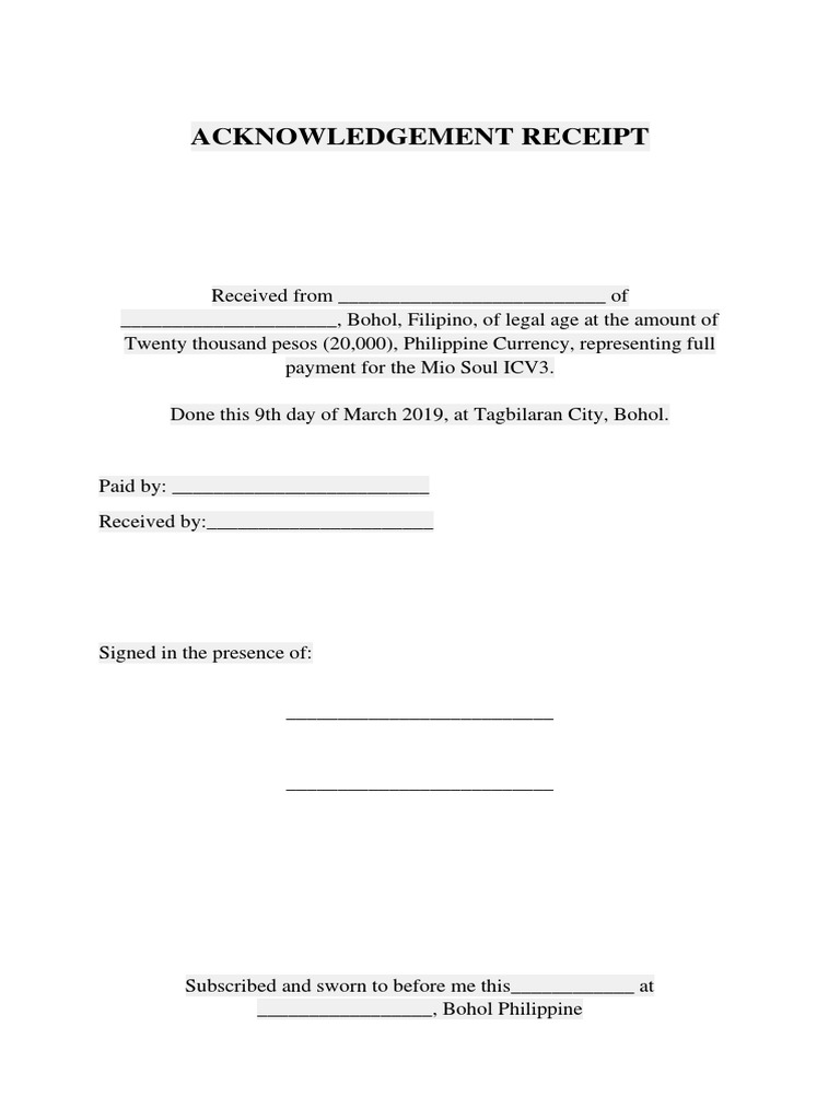 Deed of Sale & Acknowledgement Receipt | PDF | Environmental Law | Law ...