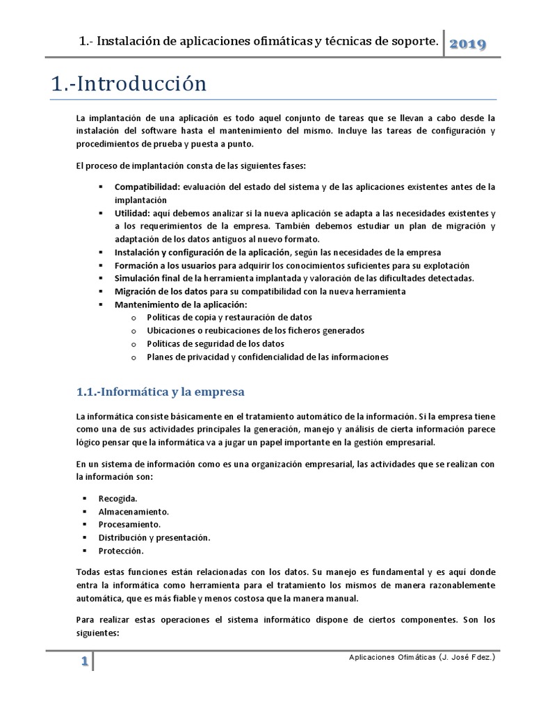 Tema 01 Instalación de Aplicaciones Ofimáticas y Técnicas de Soporte PDF | PDF | Software libre ...