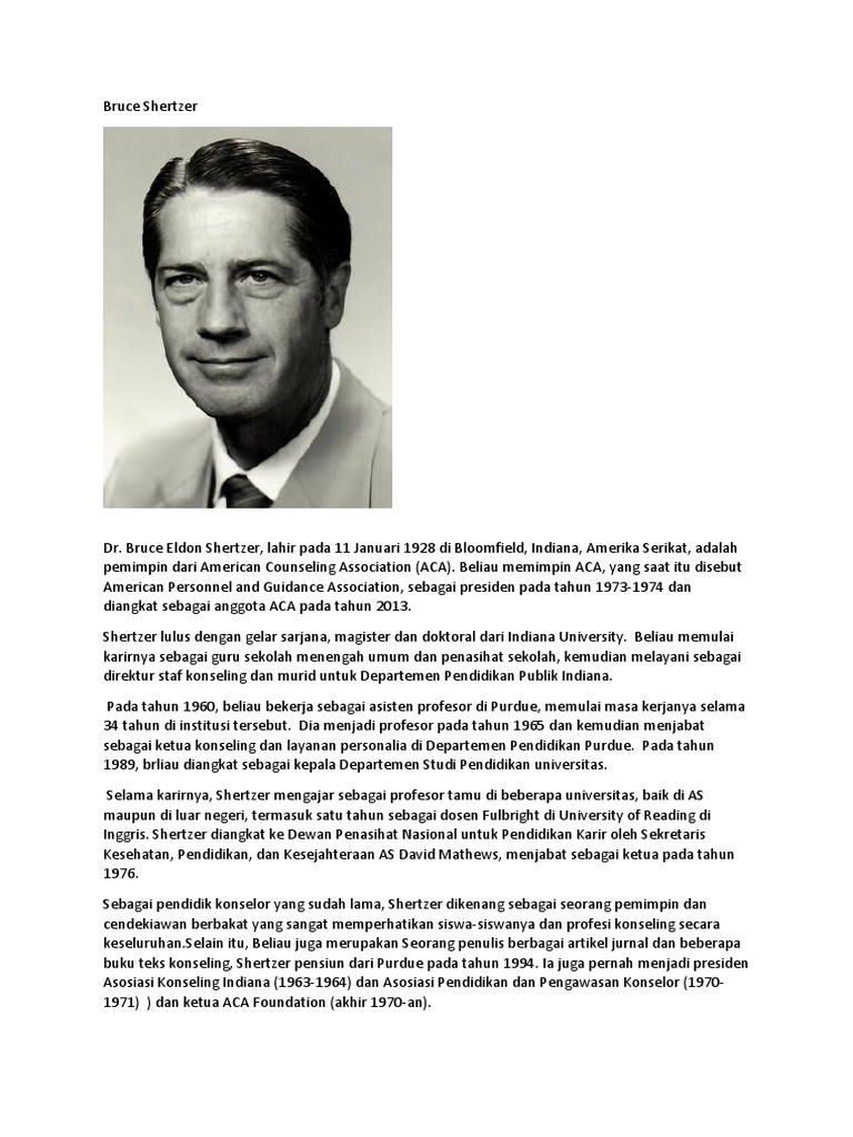 Tokoh Pendidikan: Bruce Shertzer & Sunaryo Kartadinata | PDF
