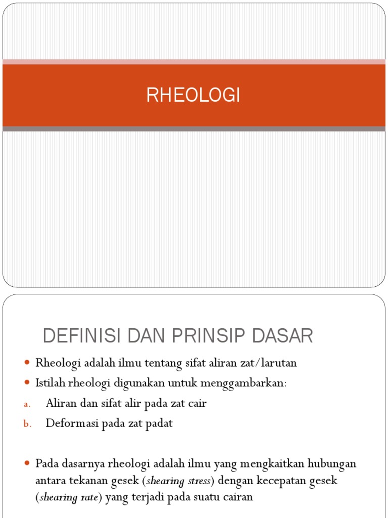 Rheologi Dan Viskositas | PDF