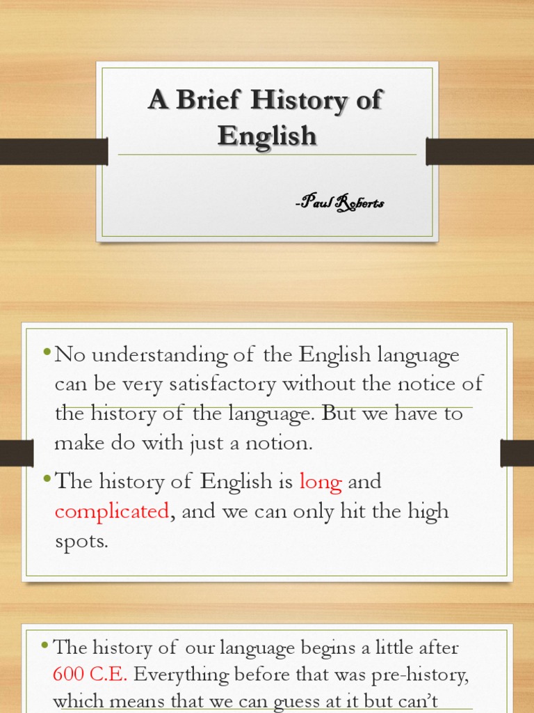 A Brief History of English | English Language | Syntactic Relationships