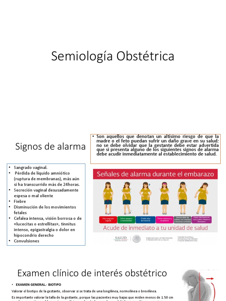 Signos de Alarma y Exámenes en Obstetricia | PDF | Reproducción humana ...