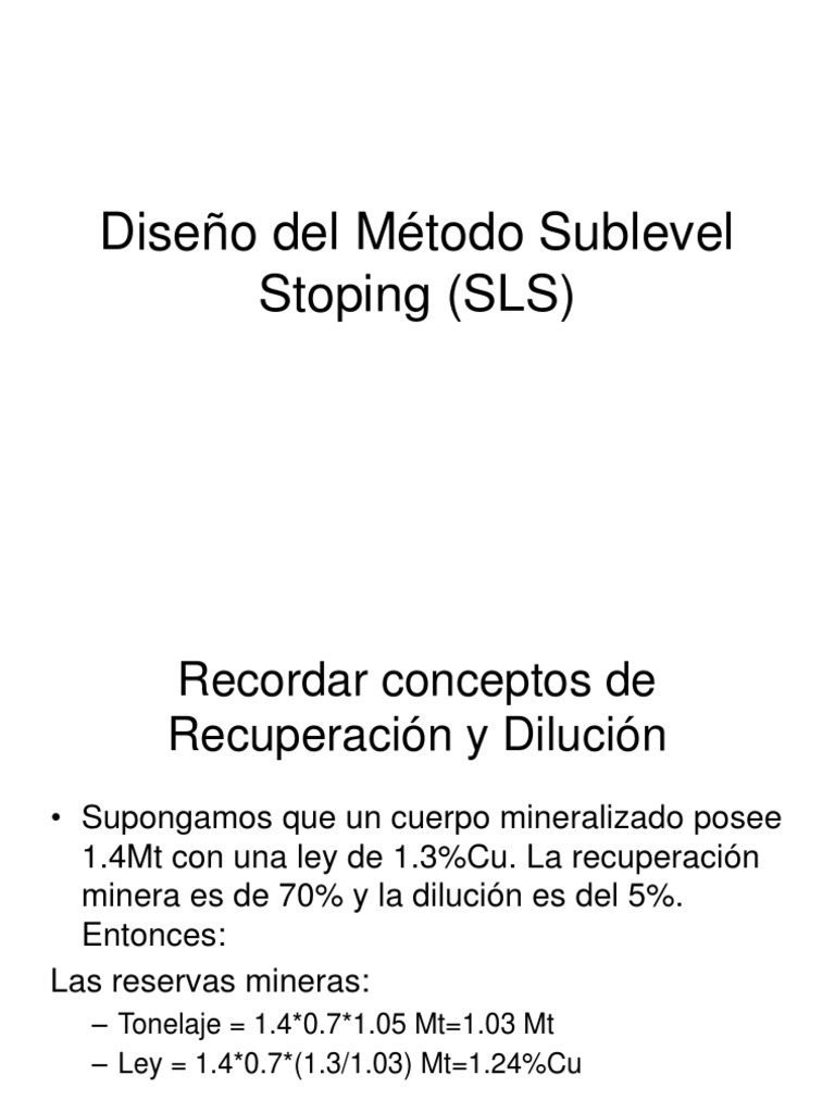 Diseño Sub Level Stoping | PDF | Minería | Seguridad y salud ocupacional