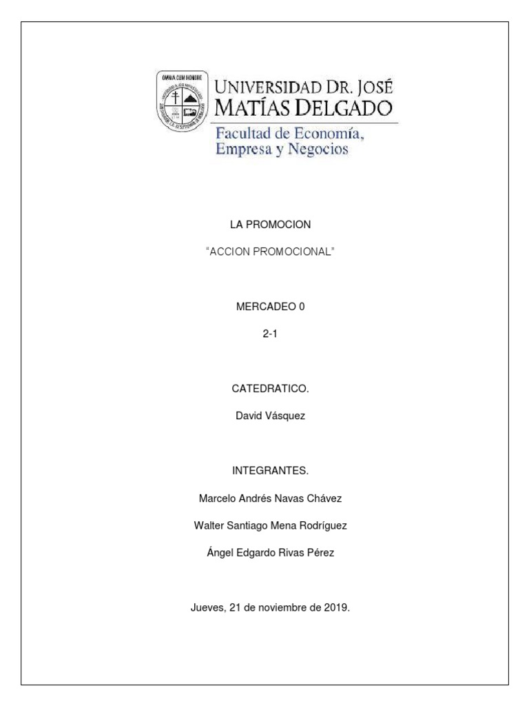 Promocion 2-1 Segundo Lab | PDF | Marketing | Publicidad