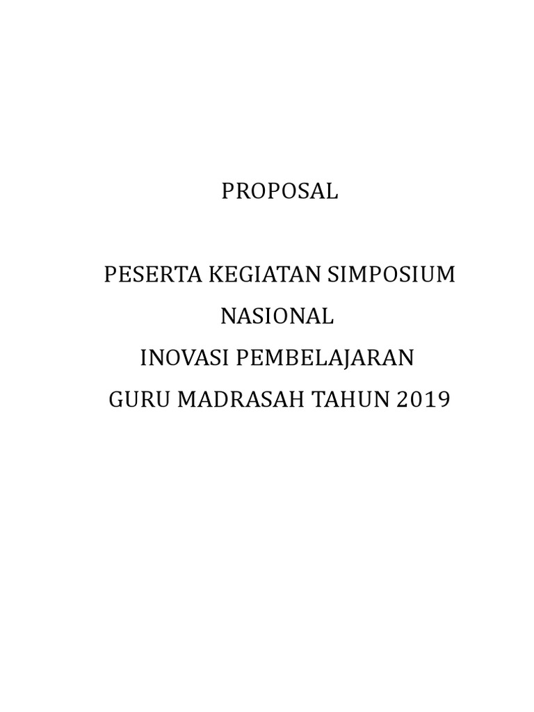 PROPOSAL Kegiatan Simposium 2 | PDF
