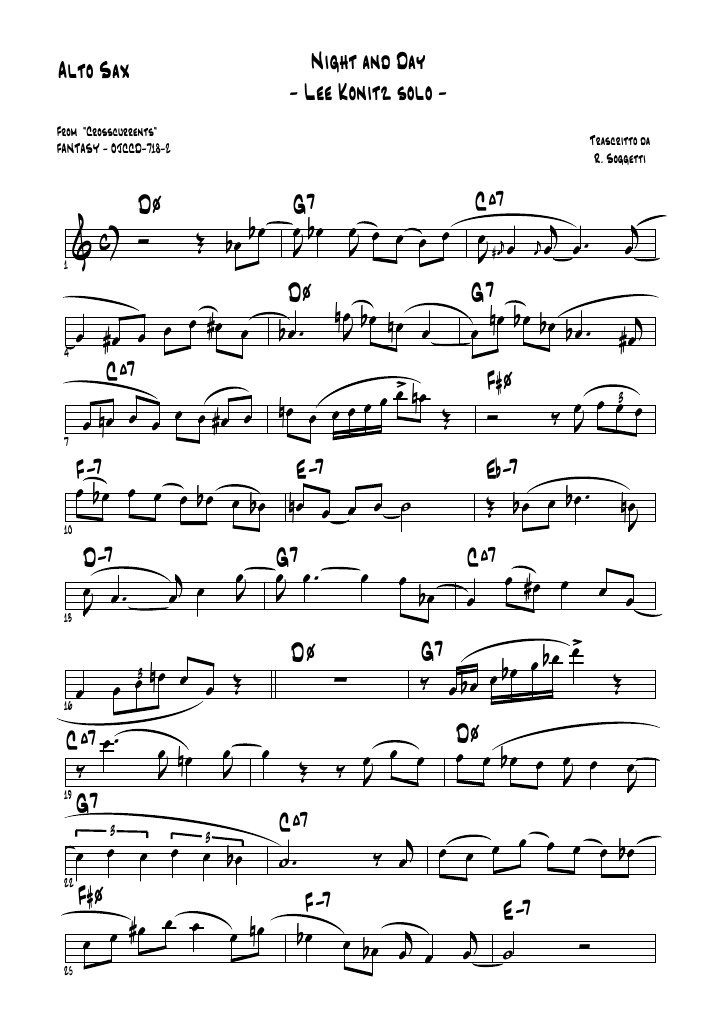 Night and Day | PDF | Saxofón