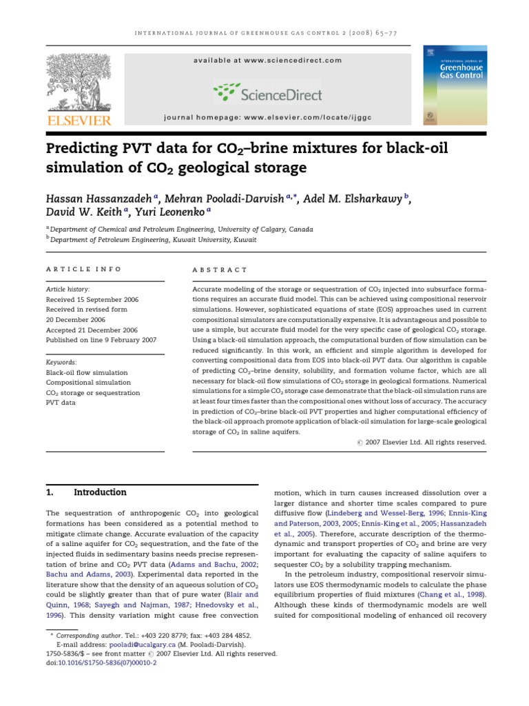 Co2 Brine PVT | PDF | Solubility | Solution
