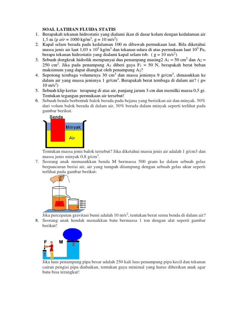 Soal Latihan Fluida Statis | PDF