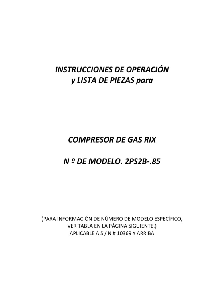 Compresor Rix | PDF | Pistón | Presión