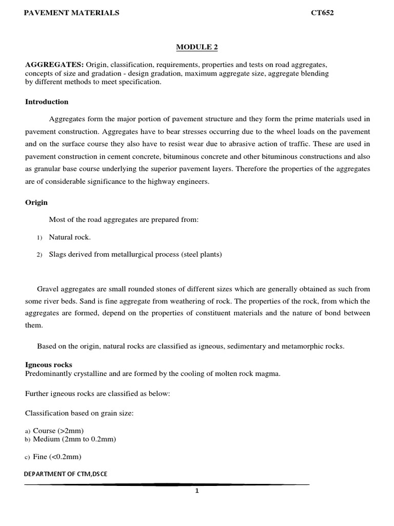 Pavement Materials Notes | Download Free PDF | Road Surface | Asphalt
