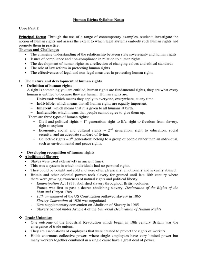 Human Rights Syllabus Notes | PDF | International Criminal Court ...
