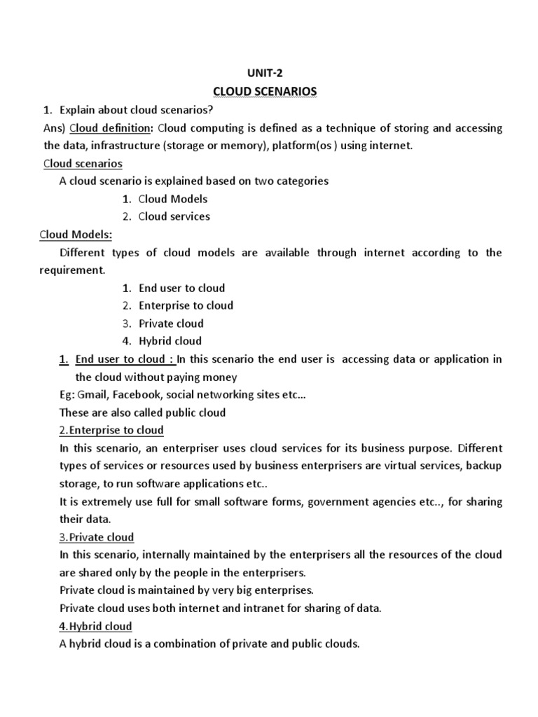 Cloud Computing Unit2 | PDF | Software As A Service | Cloud Computing