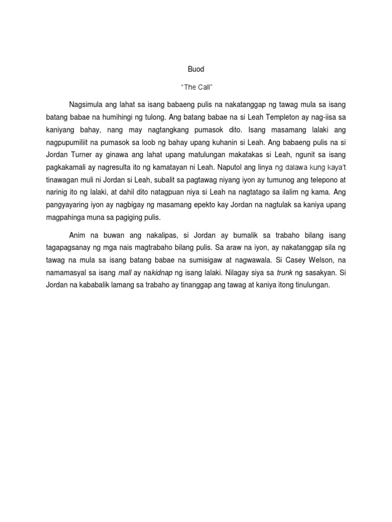 Buod Filipino | PDF