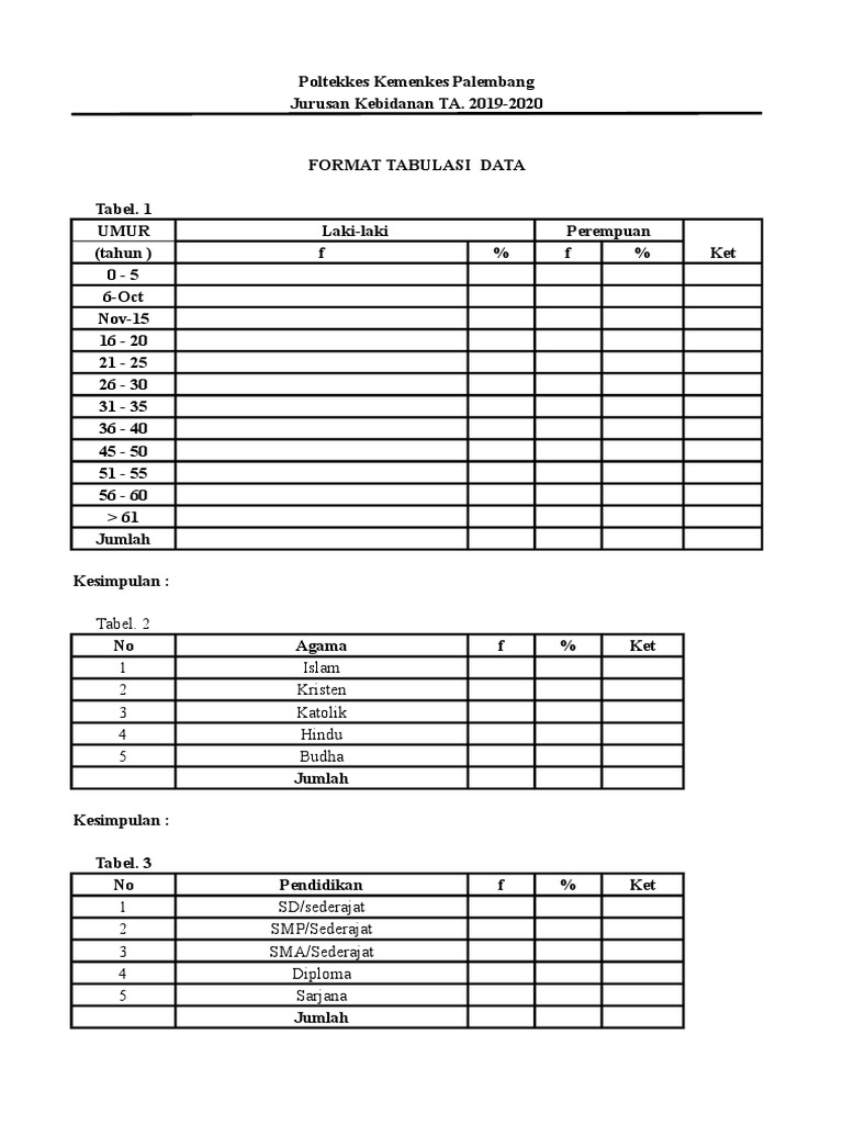 Tabulasi Data Excel | PDF