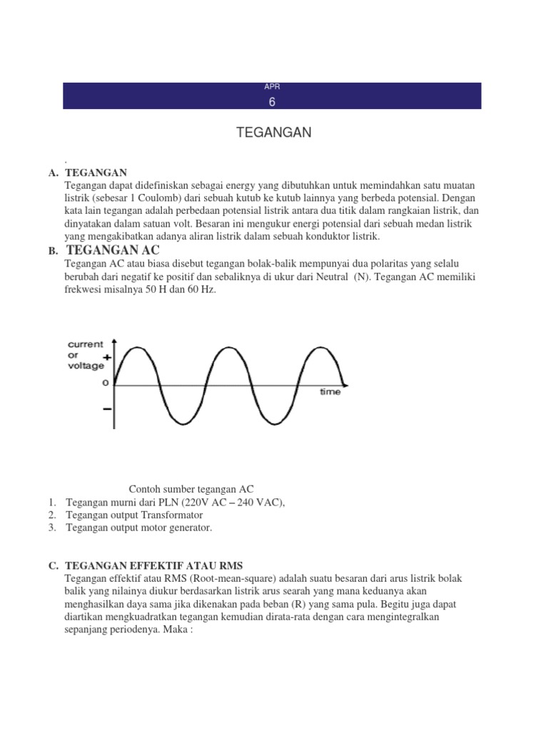 Pengertian dan Jenis Tegangan RMS | PDF
