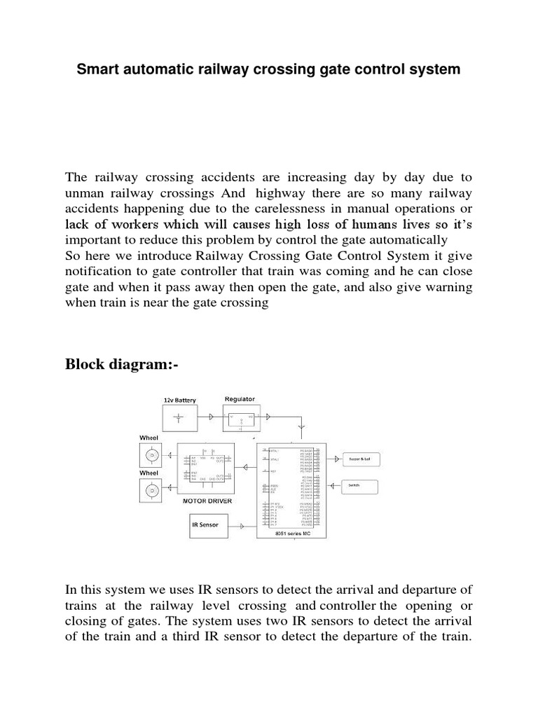 Smart Automatic Railway Crossing Gate Control Syste1 | PDF Smart Automatic Railway Crossing Gate Control Syste1 | PDF