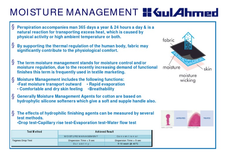 Moisture Management Finish by CHT | PDF