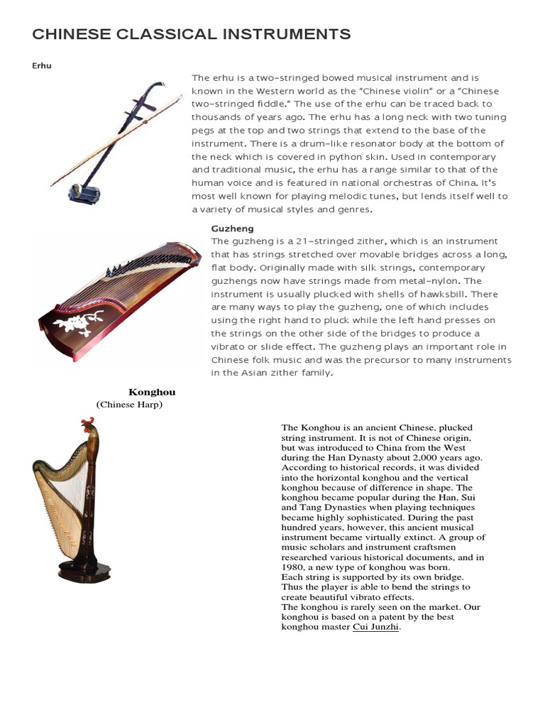 Chinese Classical Instruments | PDF | String Instruments | Musical ...