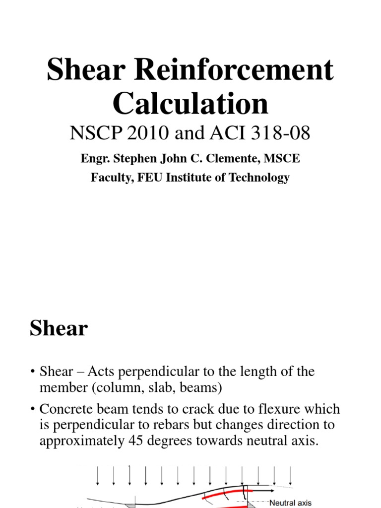 Shear Reinforcement Calculation Guide | PDF | Beam (Structure) | Bending