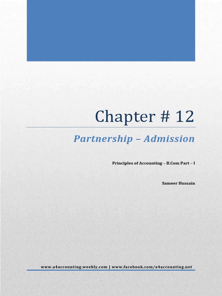 Partnership Admission Methods | PDF | Debits And Credits | Goodwill ...